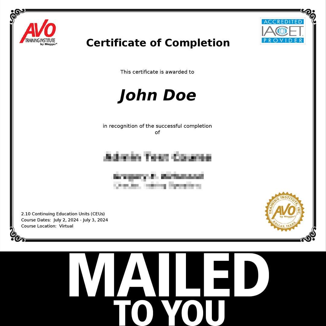 Replacement Course Certificate (paper), any class | AVO Training Institute